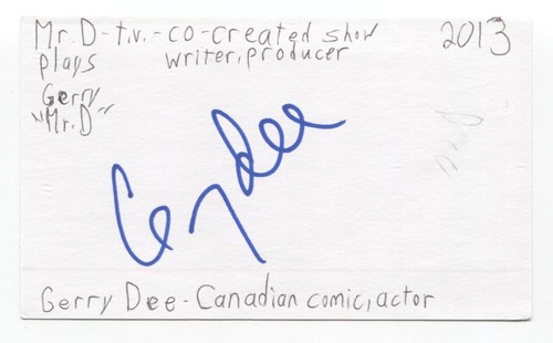 Gerry Dee Signed 3x5 Index Card Autograph Signature Actor Comedian | eBay