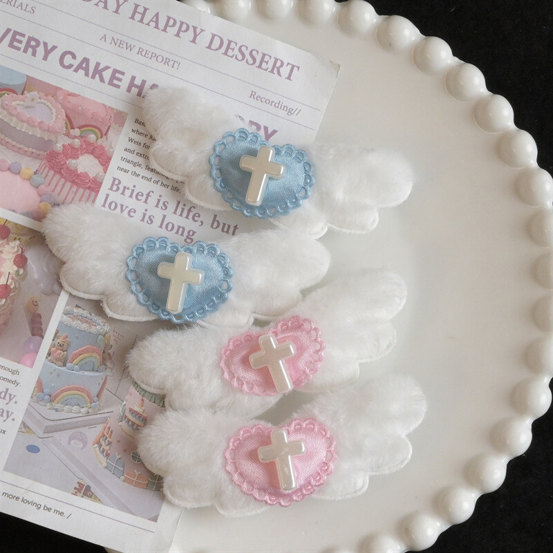 Heart Cross Angel Wings Hairpin Cute Sweet Charm Hair Clip Harajuku ...