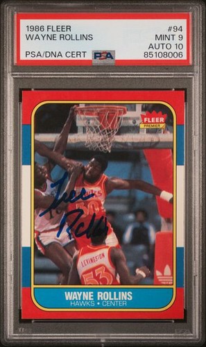 1986 Fleer #94 Wayne Tree Rollins signed auto card PSA DNA 9 10 | eBay