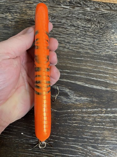 Custom 8” Musky Crank Bait Lure Muskie Pike Hand Made Wood Orange ...