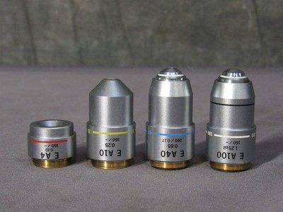 * Lot of 4 Olympus CH-Series Microscope Objectives; 4x 10x 40x 100X | eBay