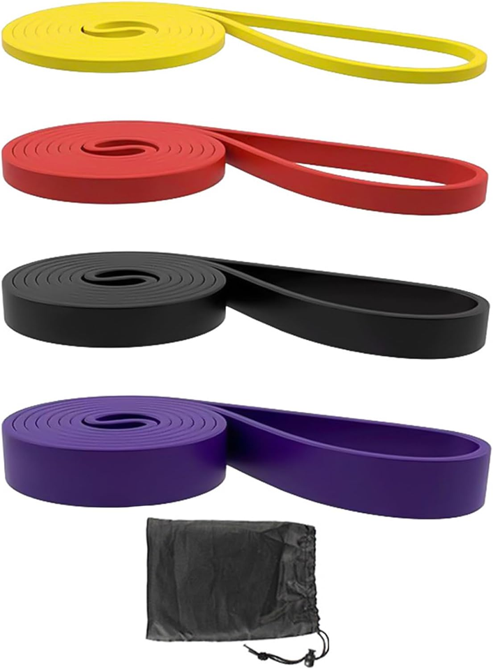 4 PCS Resistance Bands with 1 PCS Cloth Bag Set for Men & Women, Heavy ...