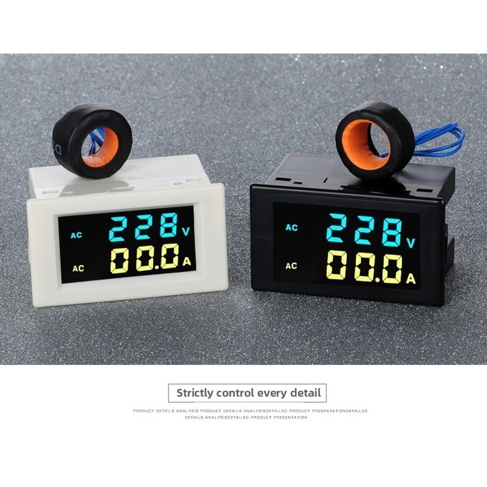 For Control Panels AC Voltmeter Ammeter Voltage Monitor Simultaneous ...