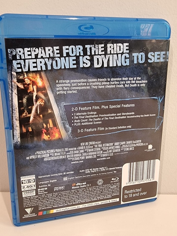 The Final Destination 4 - 2D / 3D (Blu-ray) + 4x3D Glasses | VGC & Free ...