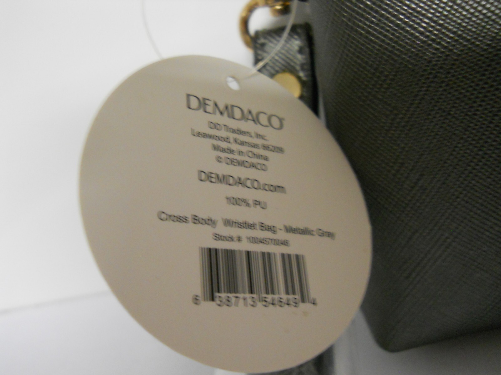 Demdaco Cross Body Wristlet Bag Purse Metallic Gray Detachable Strap 9 ...