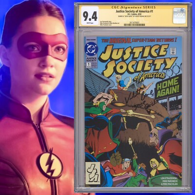 CGC 9.4 SS Justice Society of America #1 signed by Violett Beane 1st ...