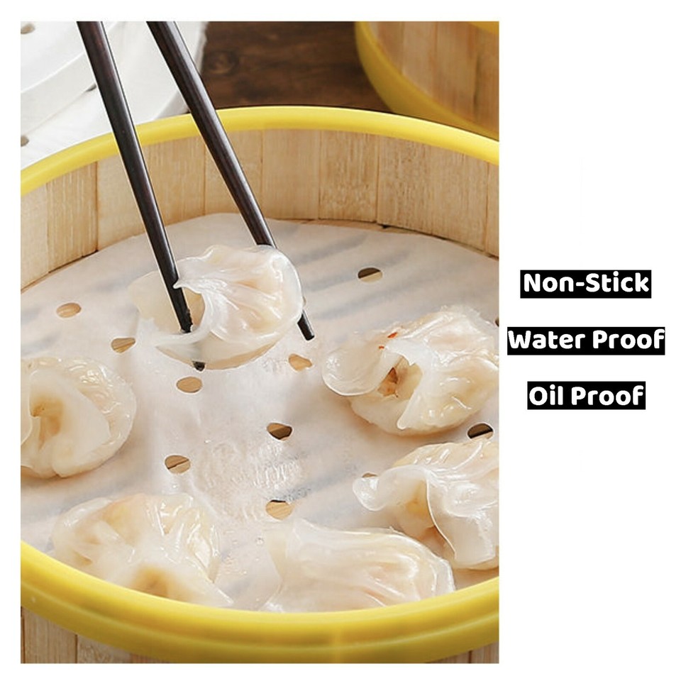 8" Disposable Perforated Parchment Bamboo Steamer Paper 20PCS/EACH Bag ...