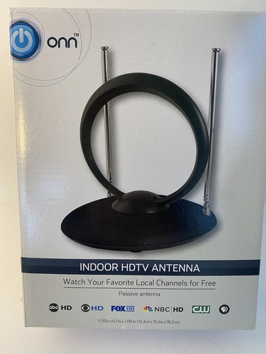 ONN Indoor Easy Adjust HDTV Passive Antenna Free OTA Local Channels TV ...