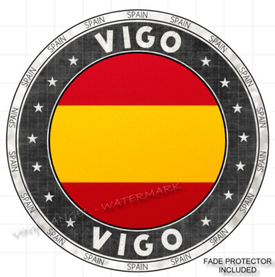 VIGO Spain 🇪🇸 75x75mm Vinyl Sticker with fade protector 2641 | eBay UK