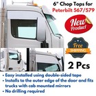Pair 6" Stainless Steel Chop Tops Window Frame Mount for Peterbilt 567/ ...