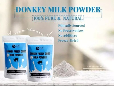 (Pack of 2) 100% NATURAL NutraVit DONKEY FREEZE DRIED MILK POWDER 100GM ...