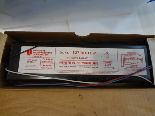 Universal Mfg. Corp. Cat. No. 827-BR-TC-P Slimline Ballast | eBay