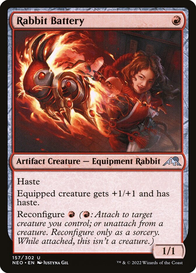 MTG Magic the Gathering Rabbit Battery (157/606) Kamigawa Neon Dynasty ...