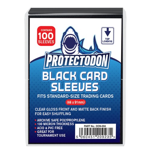 Protectodon Black Trading Card Sleeves 100 Standard Size Deck ...