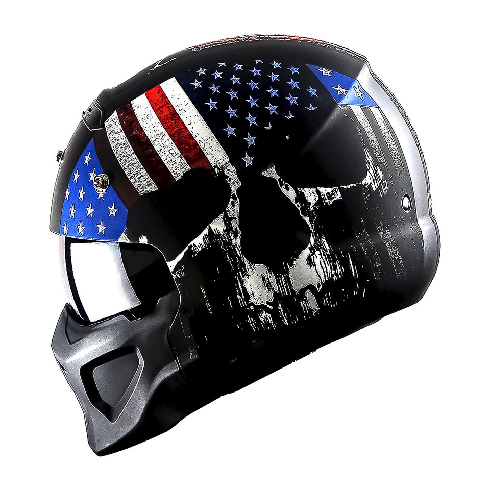 1Storm Motorcycle Full Face Helmet Open Face Helmet with Smoked Shield ...