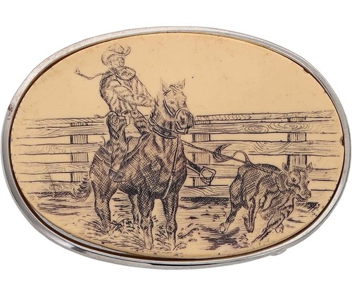 Cowboy Horse Calf Tie Down Roping Western Rodeo Country 80s Vintage ...