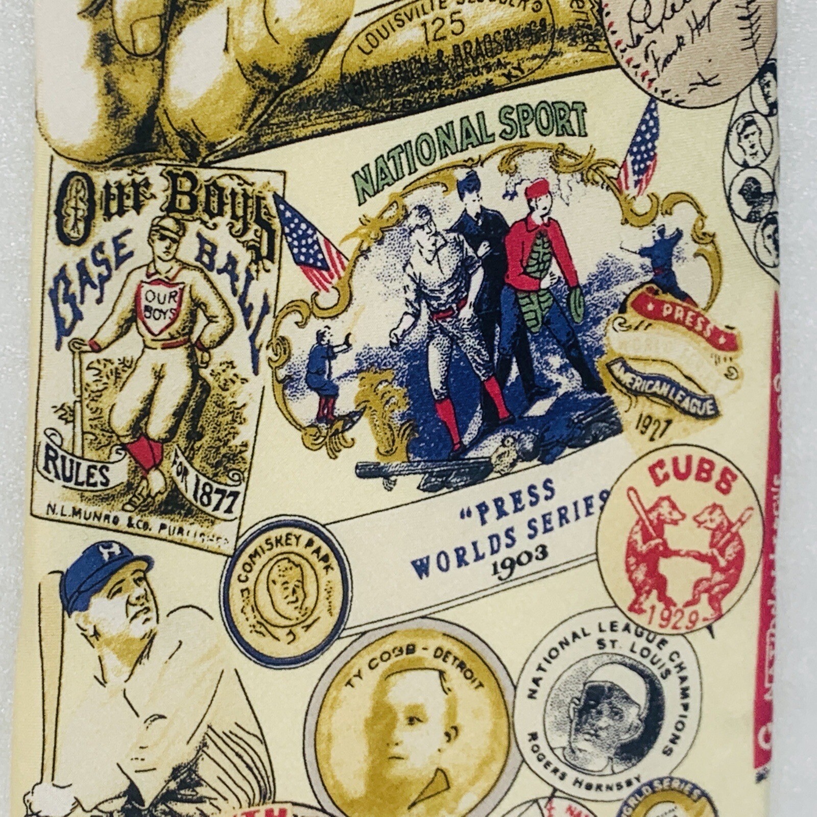 Museum Artifacts Baseball Nostalgia Men’s Tie 59” Silk - Gem