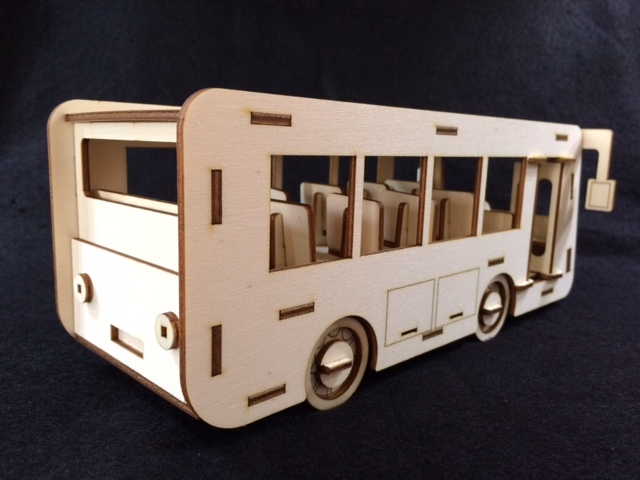 Laser Cut Wooden City Bus 3D Model/Puzzle Kit | eBay UK