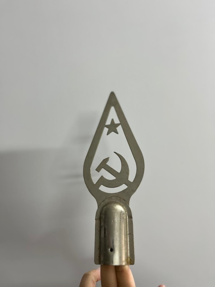 Old Vintage USSR Tip on Flag Pommel Pole Soviet Star Hammer & Sickle ...
