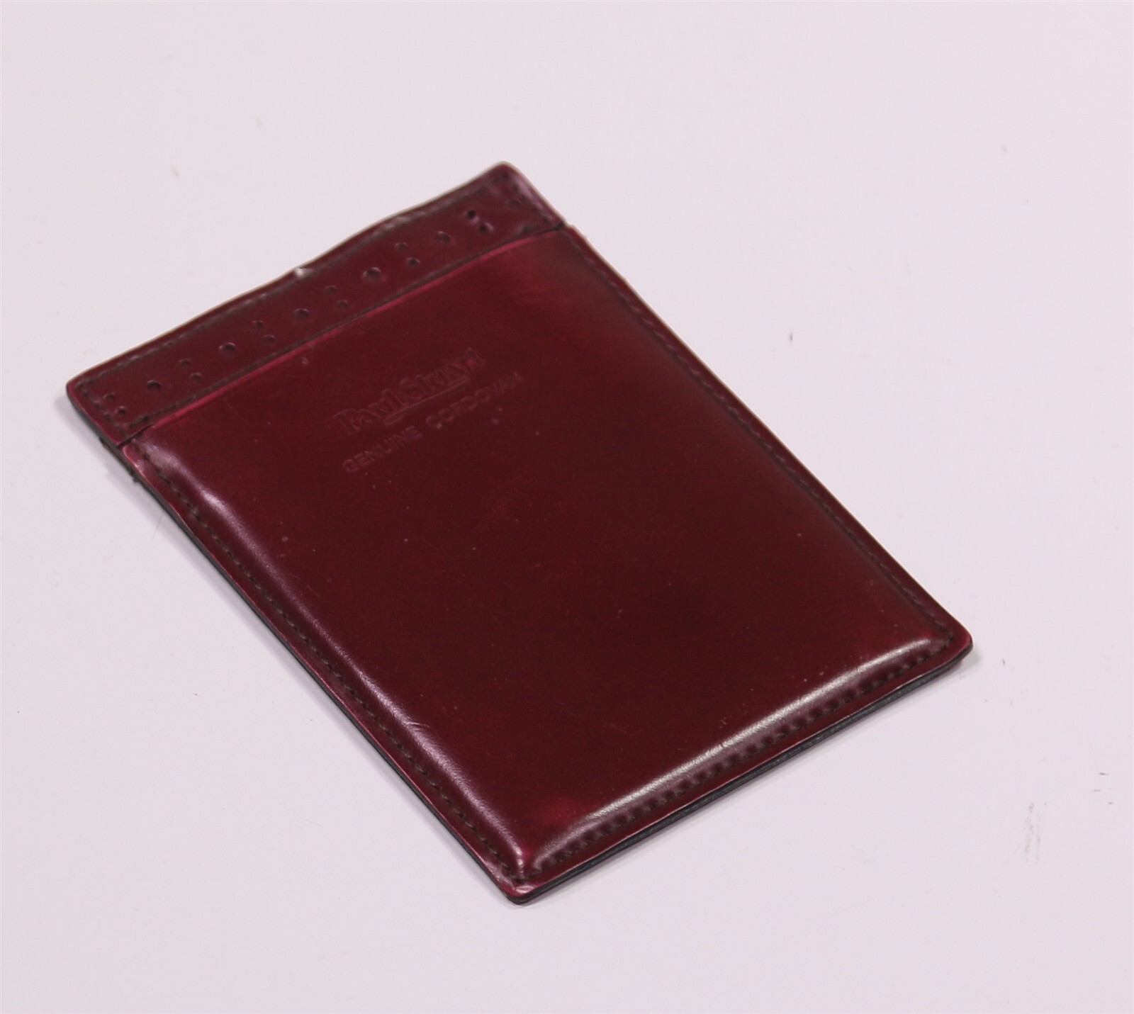 Paul Stuart Genuine Shell Cordovan Leather Burgundy C… - Gem