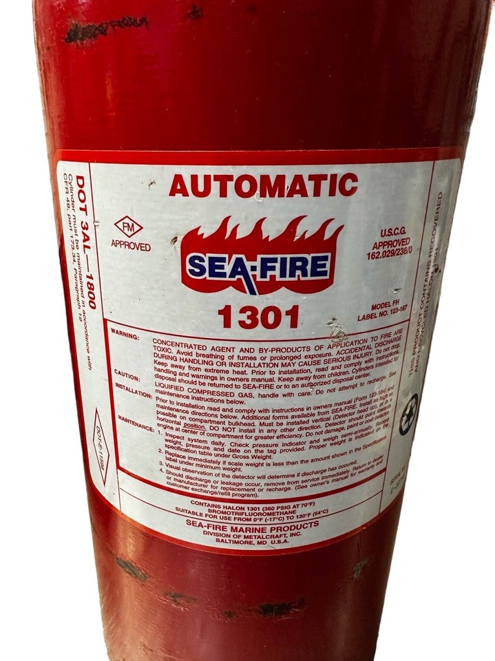 Sea Fire Halon 1301 Model FH Fire System Cylinder *EMPTY* See ...