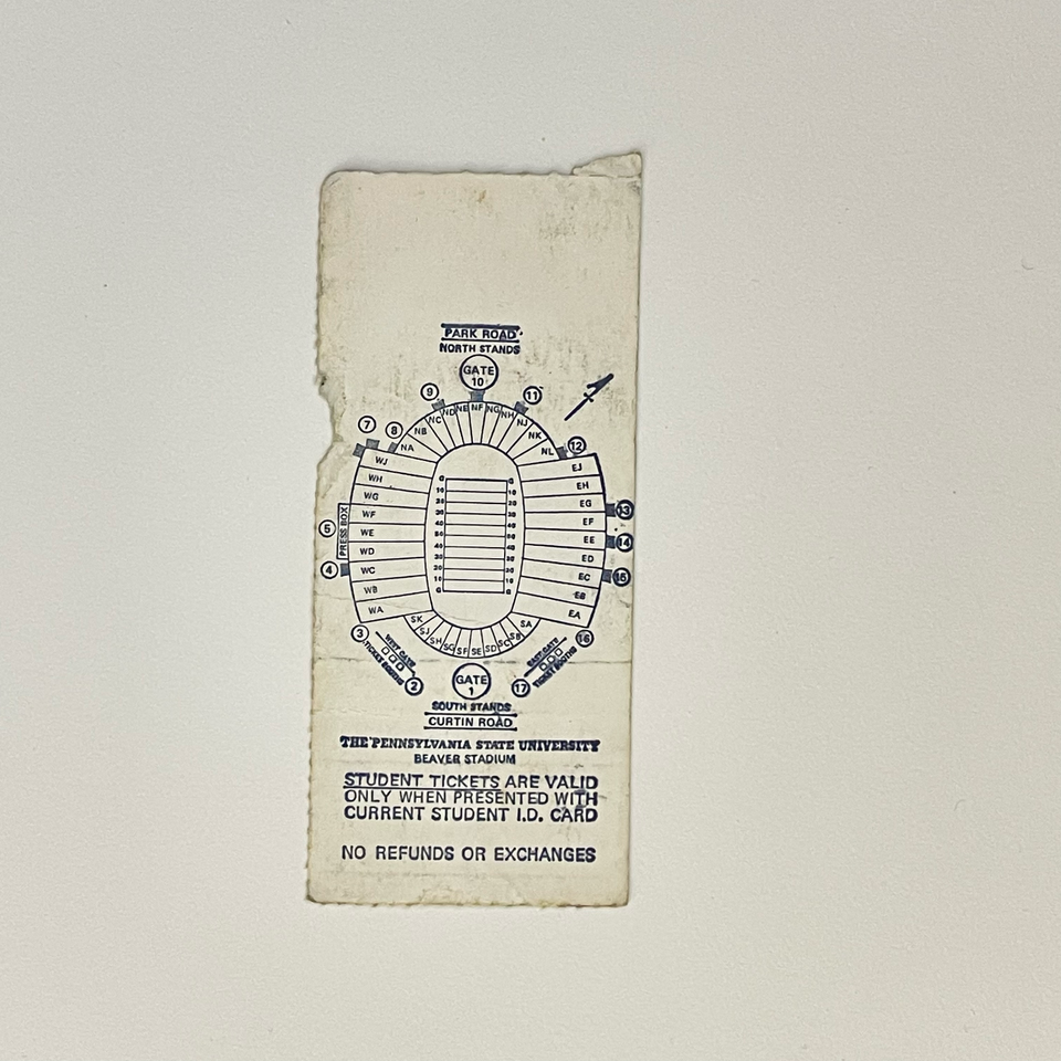 Penn State vs Rutgers 9/9/1978 College Football Ticket, Joe Paterno | eBay
