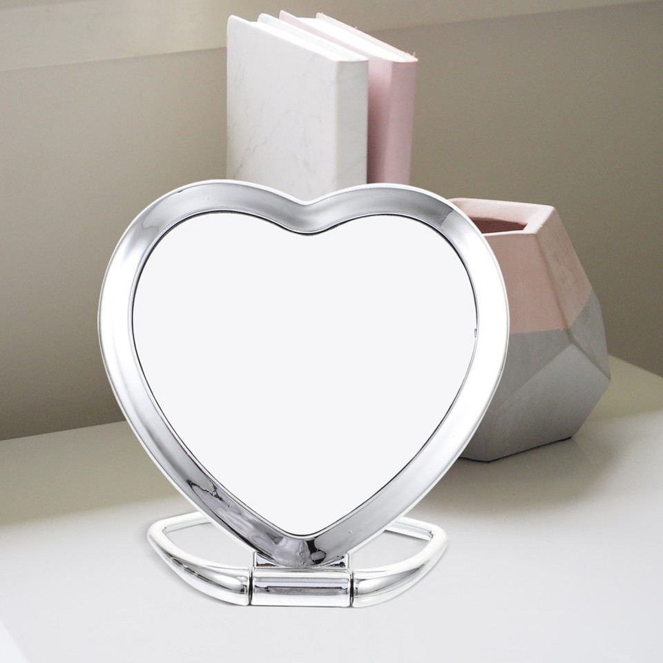 Heart-shaped Compact Folding Mirror Mini Make up for Girls Makeup ...