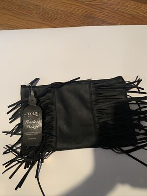 Ion Color Brilliance Fearless Fringe Black Faux Leather Tote | eBay