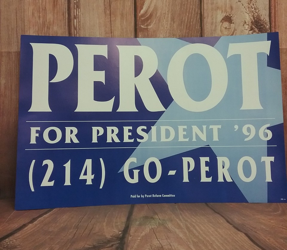 VINTAGE 1992 ROSS PEROT CAMPAIGN POSTER sign | eBay