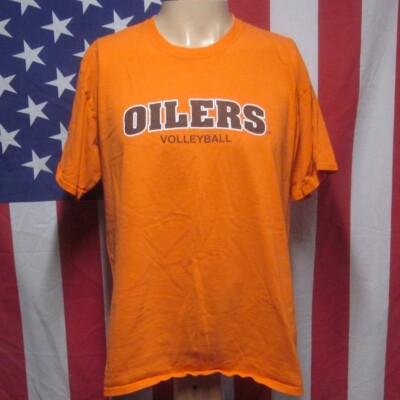 UNIVERSITY FINDLAY lrg tee Oilers volleyball Ohio beat-up T shirt UF | eBay