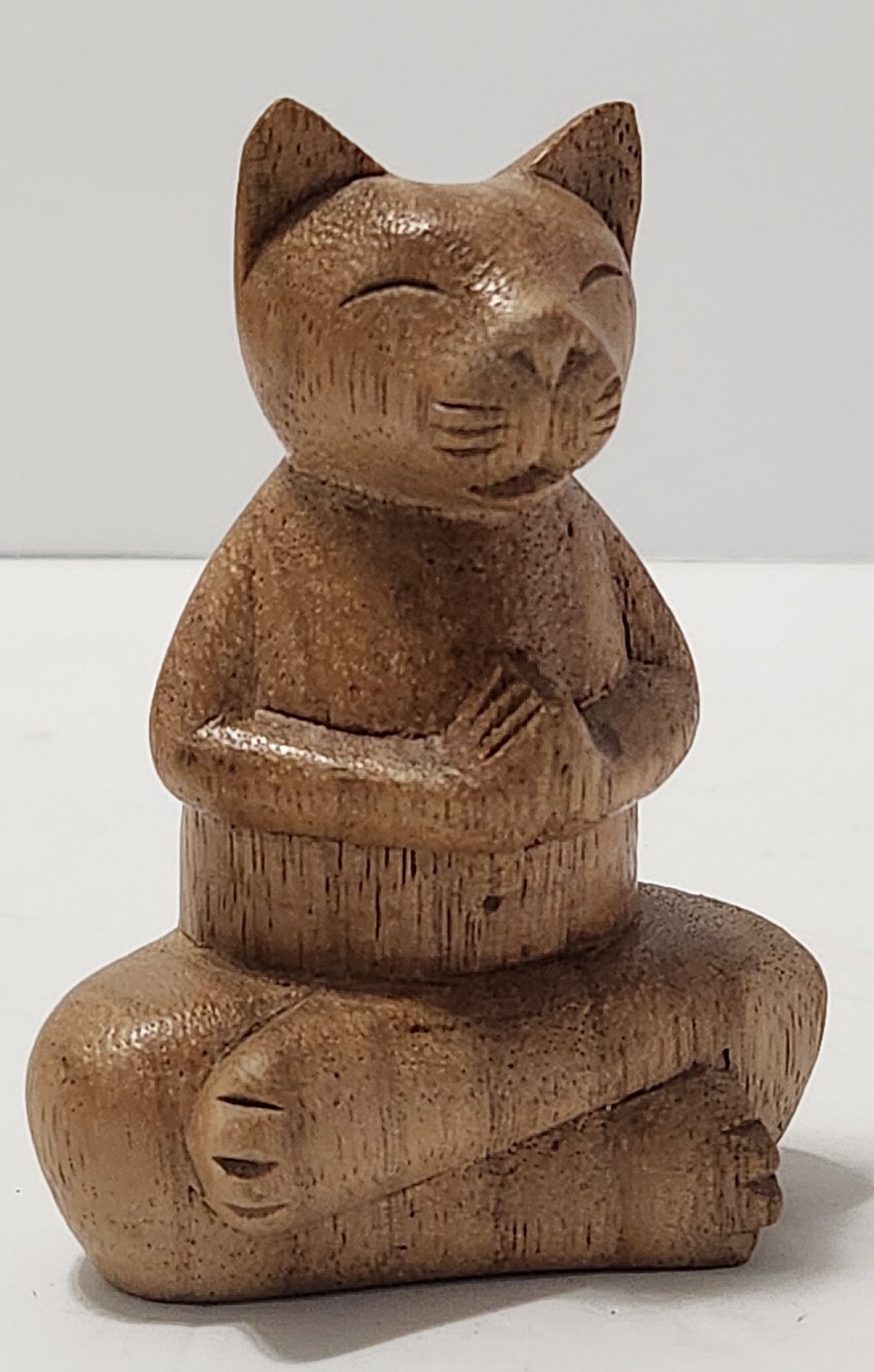 Namaste Cat Yoga Buddha Padmasana Lotus Statue Wood Carving Feline ...