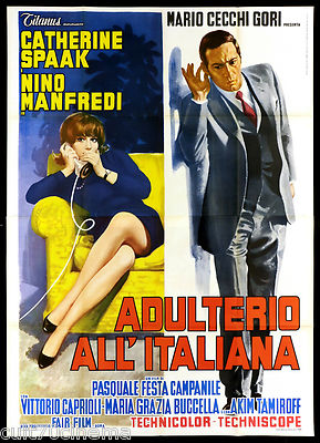 ITALIAN ADULTERY POSTER CATHERINE SPAAK NINO MANFREDI R-70s POSTER 4F ...