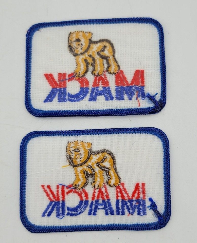 (2) TWO - Vintage Mack Trucks Bulldog Mascot Company Logo Cloth Patch ...