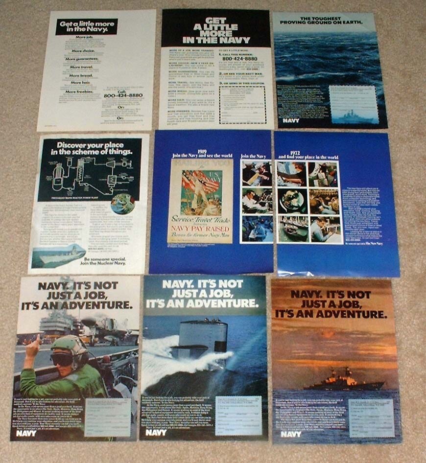 HUGE Lot of 25 U.S. Navy Recruiting Ads - 1972 - 1992 | eBay