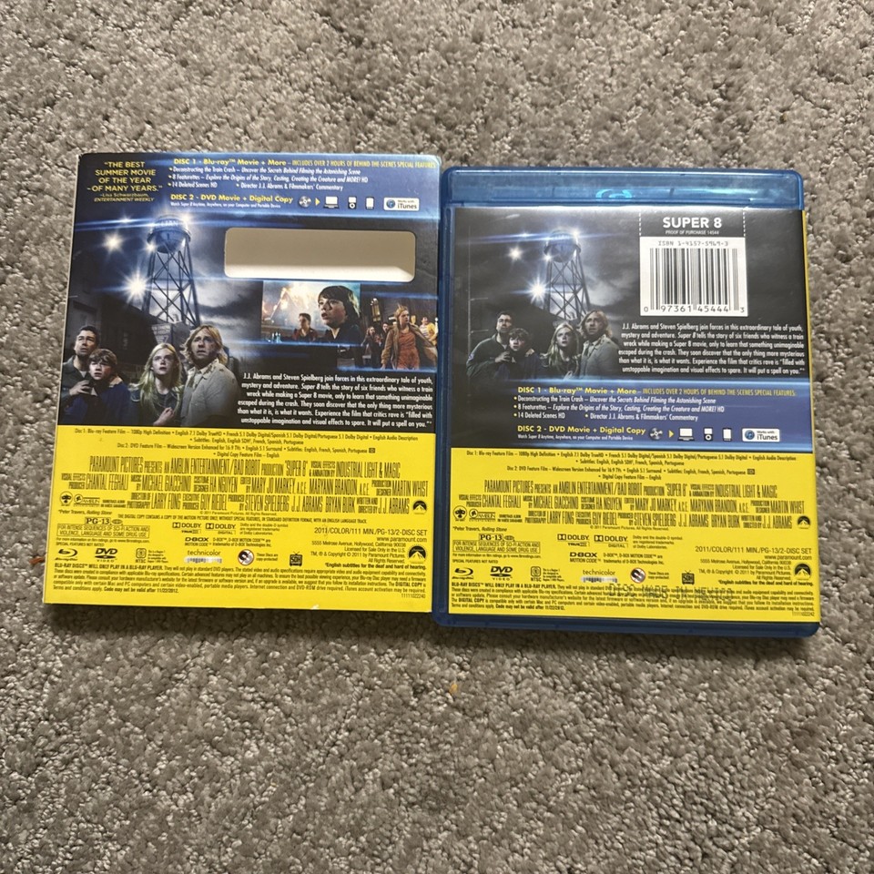 SUPER 8...BLU-RAY..DVD *+ Slip Cover ....J.J. ABRAMS.. 97361454443| eBay