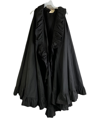 Vintage 70s Womens One Size Black Ruffled Cloak Coat Cape Vamp Goth USA ...