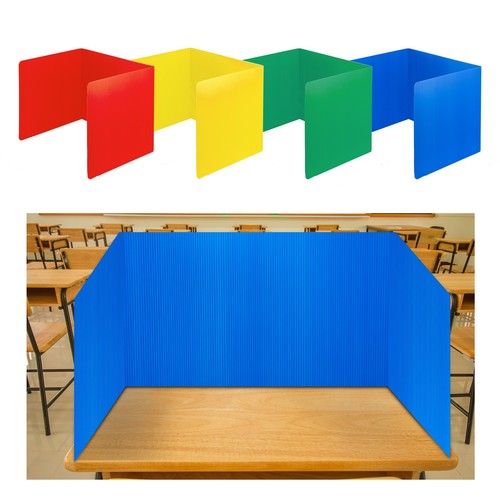 4X Desk Dividers Classroom Privacy Shields Plastic Protective Screen ...