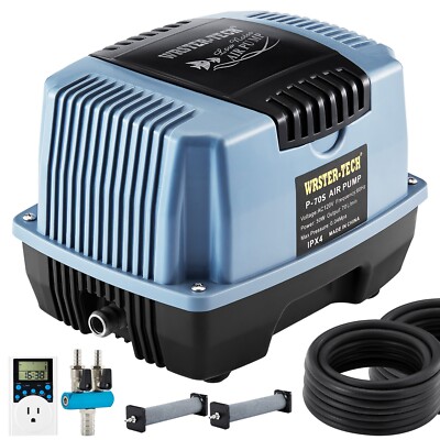 70 L/MIN Linear Air Pump Septic Aerator Timer 2x20ft Weighted Air Hose ...