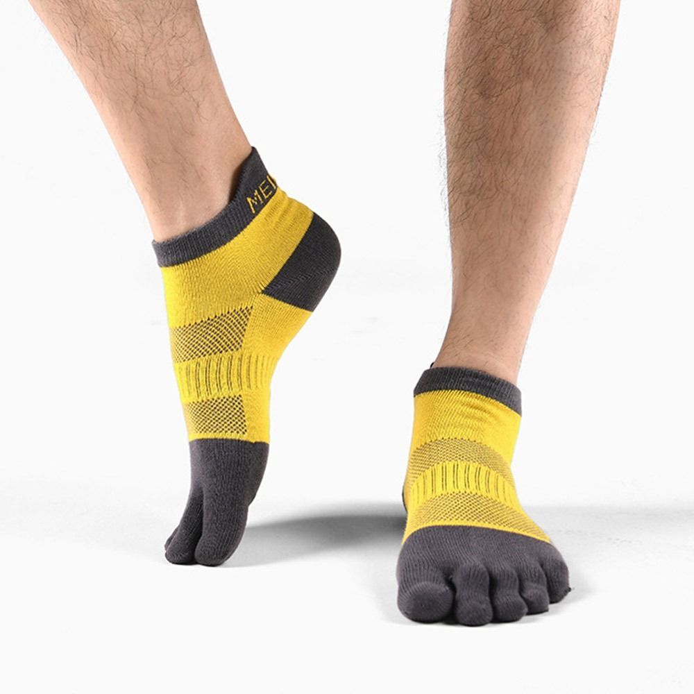 1pair Sweat-absorbing Sports Socks Anti Friction Five Finger Socks Men ...