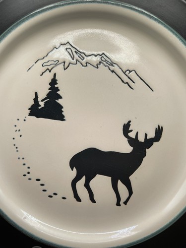 Bass Pro Shops Dinner Plate with Deer walking in Snowy Woods | eBay