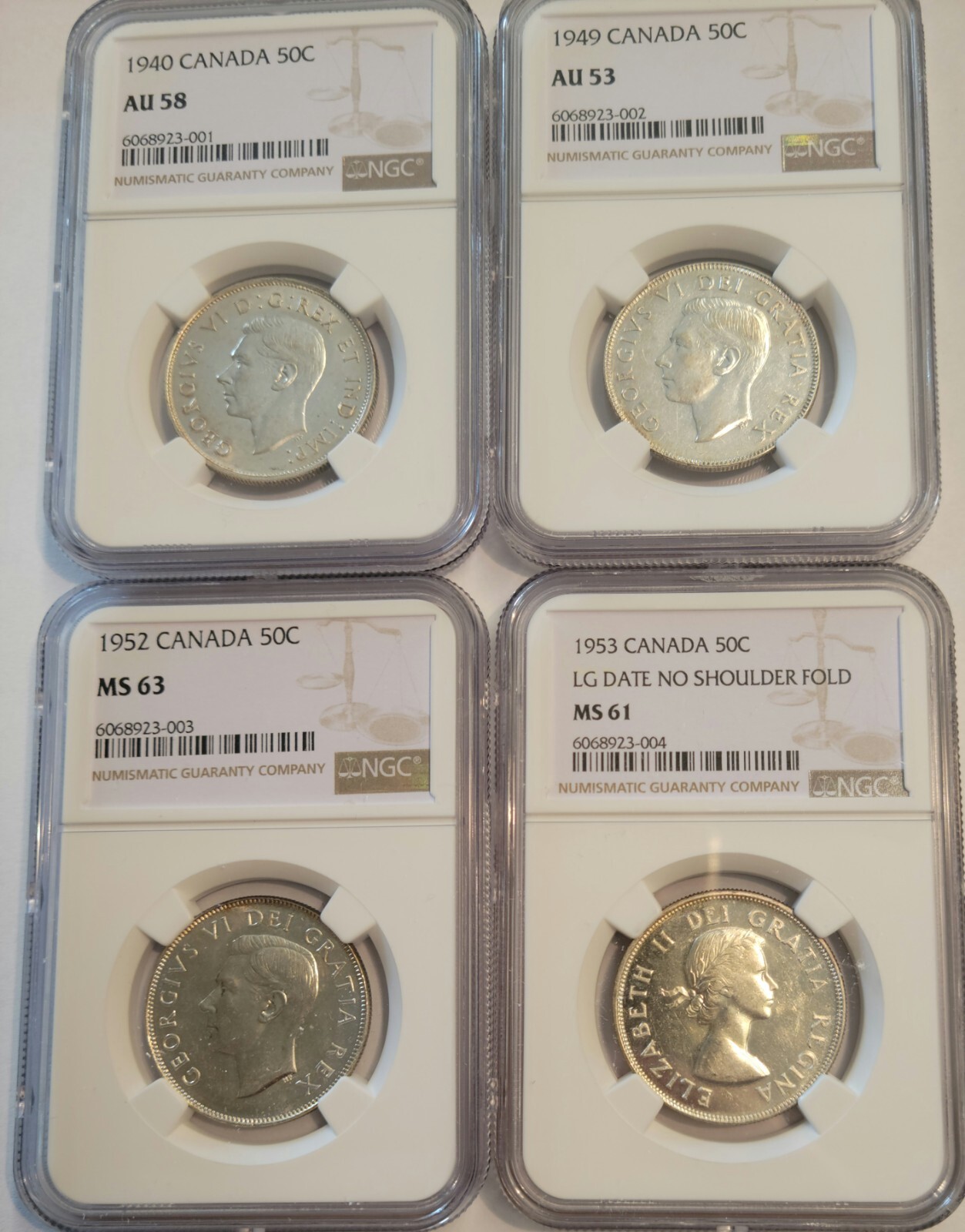 1940-1953 (4coins) CANADA HALF DOLLARS NGC AU58-MS63 | eBay