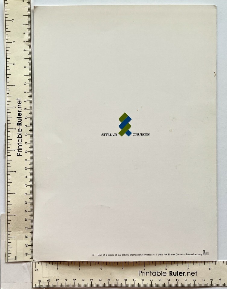 1976 Sitmar Cruises TSS Fairwind Vintage Lunch Menu Italian Ship August ...
