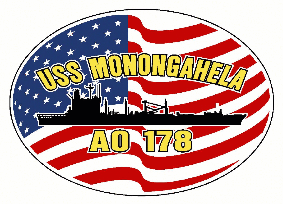 USS MONONGAHELA AO 178 Oval Decal / Sticker Military USN Navy MADE IN U ...