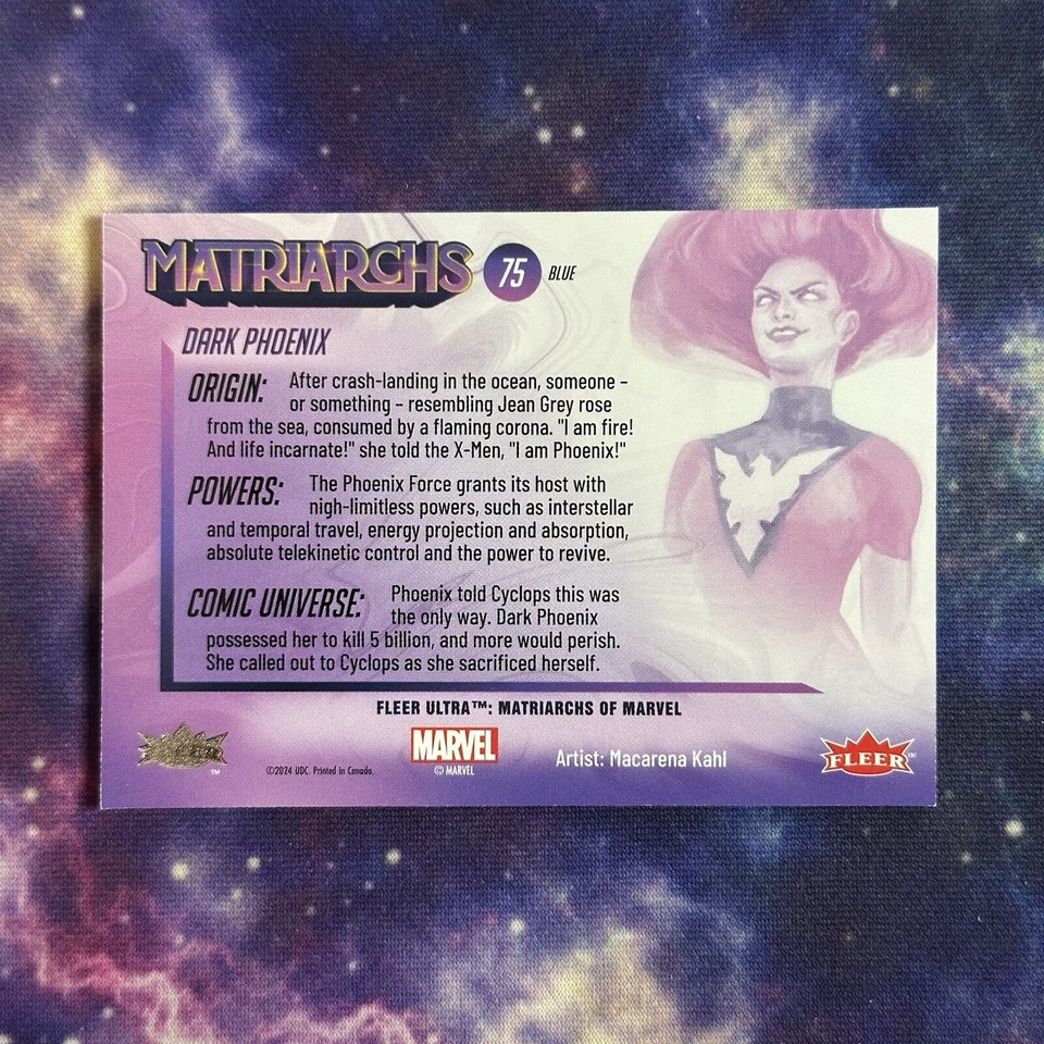 2024 UD FLEER ULTRA MATRIARCHS OF MARVEL BLUE FOIL DARK PHOENIX #75 | eBay