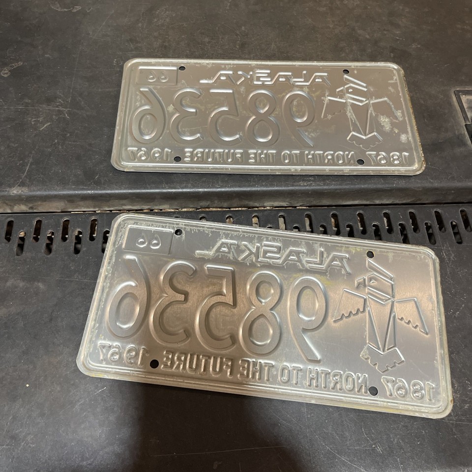 1966 1967 Alaska License Plate Pair 98536 Totem Pole | eBay