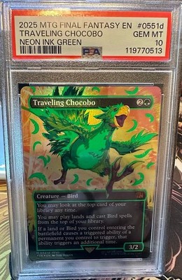 Traveling Chocobo (Borderless) (Neon Ink Green) Final Fantasy Foil PSA ...