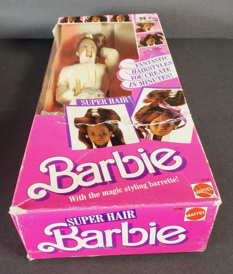 NEW 1986 Barbie Super Hair Barbie Doll African American Mattel # 3296 ...
