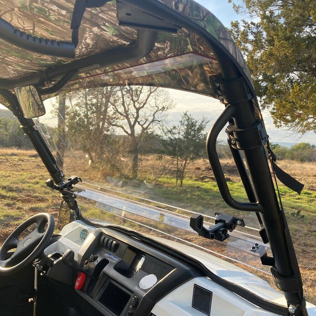 For 2015+ Kawasaki Mule Pro Fxt Fx Dx 3-in-1 Flip Windshield Scratch ...