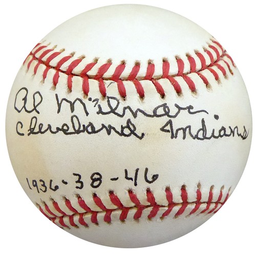 Al Milnar Autographed AL Baseball Indians Indians 1936-38-46 Beckett ...