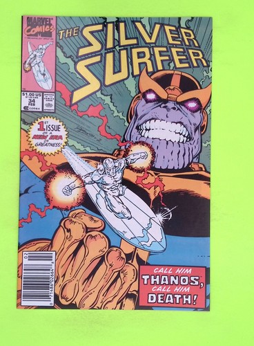 Silver Surfer #34 Vol. 3 1990 Marvel Comics Newsstand High Grade V93 ...